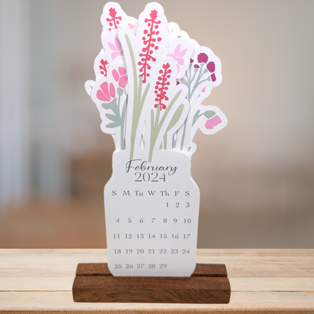 Pink Wildflowers Desk Calendar – Parchment and Plume